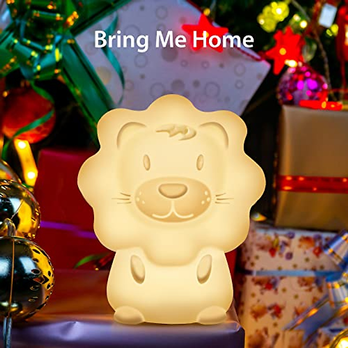 JADENS Cute Night Light for Kids – Paint Free Silicone Lion LED Nightlight, Nursery Lamp with Timer, for Toddler, Baby, Girls, Boys, Children Gift, Bedroom