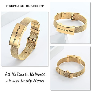 zeqingjw Adjustable Cremation Jewelry Urn Bracelet for Ashes Personalized Message Urn Bangle for Women Men Memorial Keepsake-Forever in My Heart