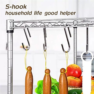 Cozihom 2.4 Inches S Hooks for Hanging Kitchen Utensils, Plants, Pots, Clothes, Bird feeders and Decors, Silver, Pack of 40