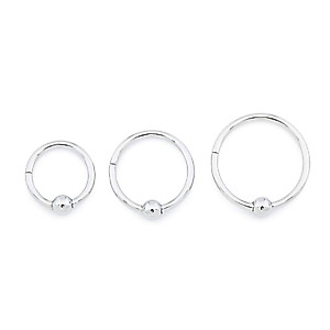 Painful Pleasures 14g Titanium Captive Bead Hinged Clicker Ring — Price Per 1-12mm ~ 15/32" with 4mm Ball