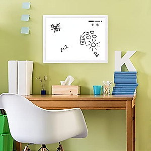 Quartet Magnetic Whiteboard, 17" x 23" Small White Board for Wall, Dry Erase Board for Kids, Perfect for Home Office & Home School Supplies, Dry Erase Marker, Magnets, White Frame (MDW1723W-AZS)