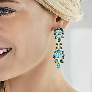 Ross-Simons 24.30 ct. t.w. Tonal Blue Topaz and 2.30 ct. t.w. Iolite Drop Earrings in 18kt Gold Over Sterling