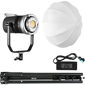 GVM 200W LED Video Light with Lantern Softbox, SD200D Photography Studio Lighting Kit with Bluetooth/DMX Control, 93000lux@0.5m 3200K-5600K Bi-Color Continuous Output Lighting for YouTube