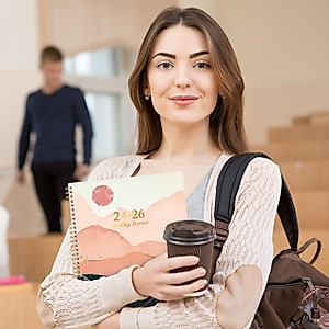 Monthly Planner/Calendar 2023-2025 - Jul. 2023-Jun. 2025, 2023-2025 Monthly Planner, 9" × 11", Two-Year Monthly Planner with Flexible Cover, Monthly Tabs, Pockets, Thick Paper - Pink