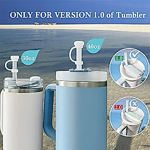 6pcs Spill Proof Stopper, Compatible with Stanley Cup 1.0 40oz/ 30oz, Tumbler Accessories, Including 2 Straw Cover Cap, 2 Square Spill Stopper and 2 Round Leak Stopper