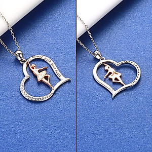 925 Sterling Silver Ballerina Necklace for Dancer Women Ballet Dance Pendant Dancing Jewelry Gifts