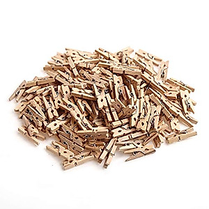 CCINEE 150 PCS Mini Wooden Clothespins,Multi-Function Clothespins Photo Paper Peg Pin Craft Clips for Home School Arts Crafts Decor, 1 Inch
