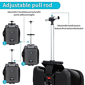 LemoHome Expandable Luggage with Spinner Wheels,Large Suitcases with Child Seat Design,Hard Luggage for Women and Men,20 inch Hardside Carry on Luggage for Travel