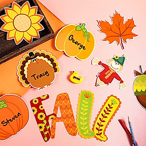 45 Pieces Fall Bulletin Board Decorations Turkey Pumpkin Maple Leaves Sunflower Cutouts Thanksgiving Happy Fall Cutouts for Classroom Bulletin Border Decoration