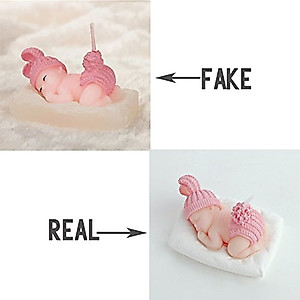 Birthday Candle Sleeping Baby Cake Topper Candle for Party Baby Shower and Wedding (Pink)