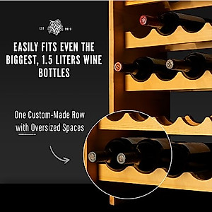 Uva Nova Large Wine Rack | Wine Rack Wood | Wine Cellar Racks | 53 Bottle Wine Bottle Storage | Pine Wood Magnum Bottle Wine Rack Fits 8 Magnum Bottles