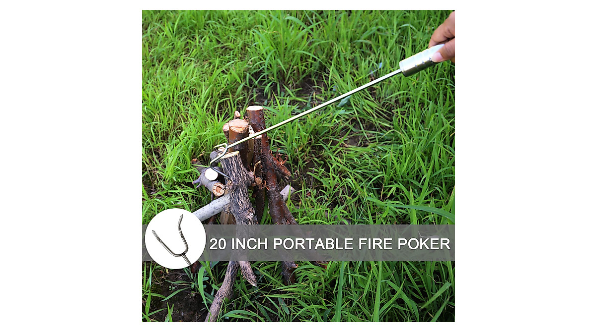 Stainless Steel Fire Poker Set for Campfire & Barbecue | Durable & Portable