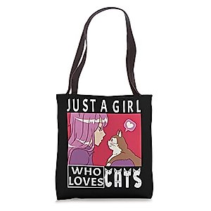 Just A Girl Who Loves Cats Cat Lover Cute Girls Cat Tote Bag