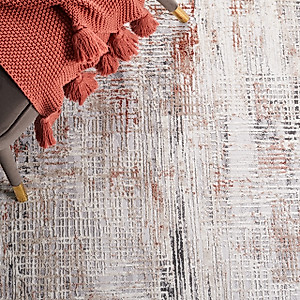 SAFAVIEH Vogue Collection Area Rug - 9' x 12', Rust & Grey, Modern Abstract Design, Non-Shedding & Easy Care, Ideal for High Traffic Areas in Living Room, Bedroom (VGE117P)