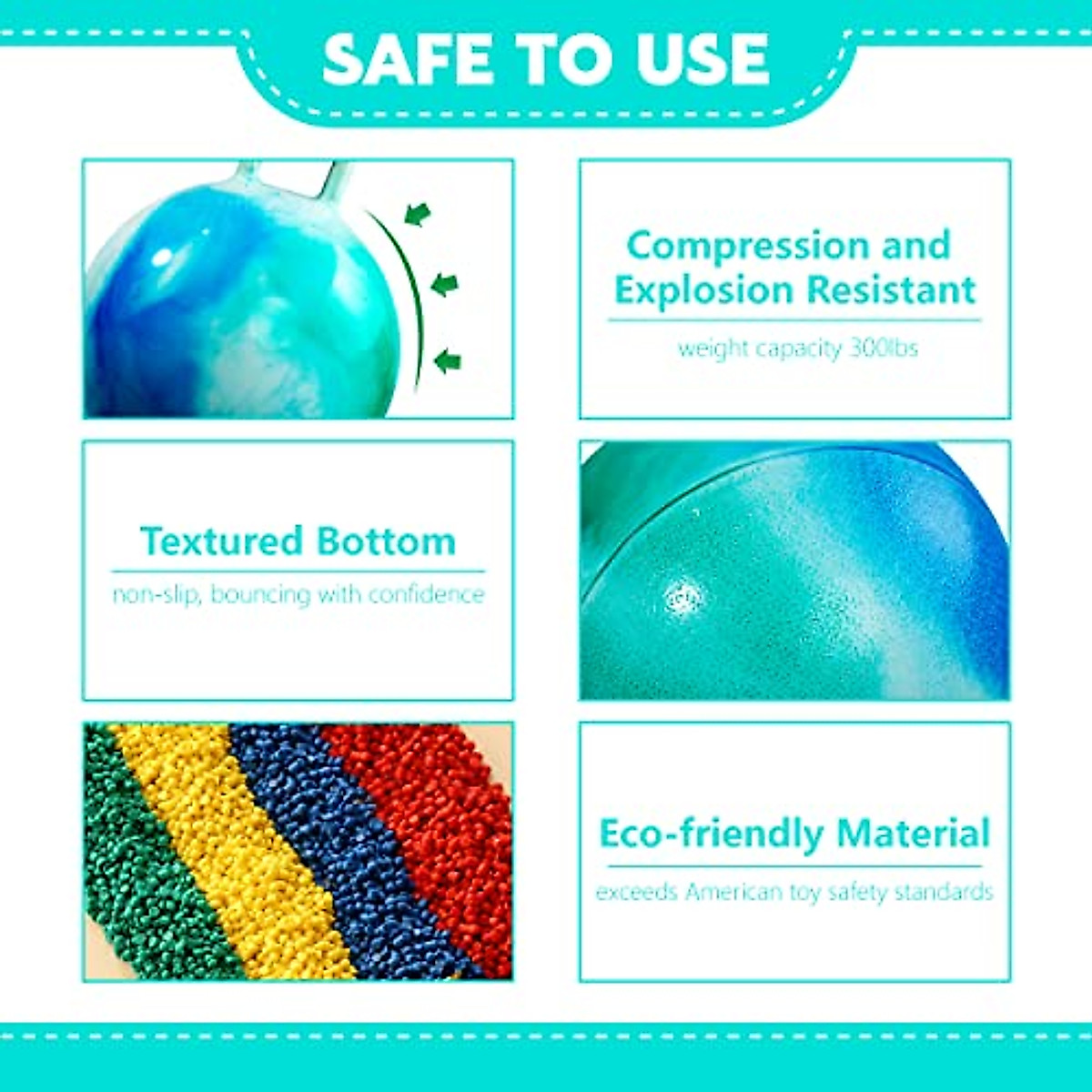 EVERICH TOY Hopper Ball, Bouncing Ball for Kids, 22 Inches Jumping Ball Hoppity Hop Ball Toys, Bouncing Ball with Handle for Boys and Girls Gifts