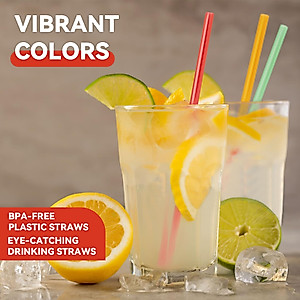 MAQIHAN 100pcs Colorful Drinking Straws - Cocktail Straws Drinking Straws disposable Stirrer Drinking Straws Bulk Party Straws 19x0.55CM for Women Men Adults for juice, cocktails.