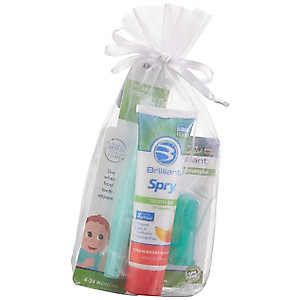 Brilliant Infant Oral Care Set by Baby Buddy, 5 PC, Includes Tooth Gel, Finger Toothbrush, Wipe-N-Brush, Baby's 1st Toothbrush, Baby Toothbrush, Silicone Bristle Toothbrush - Teethers, Green