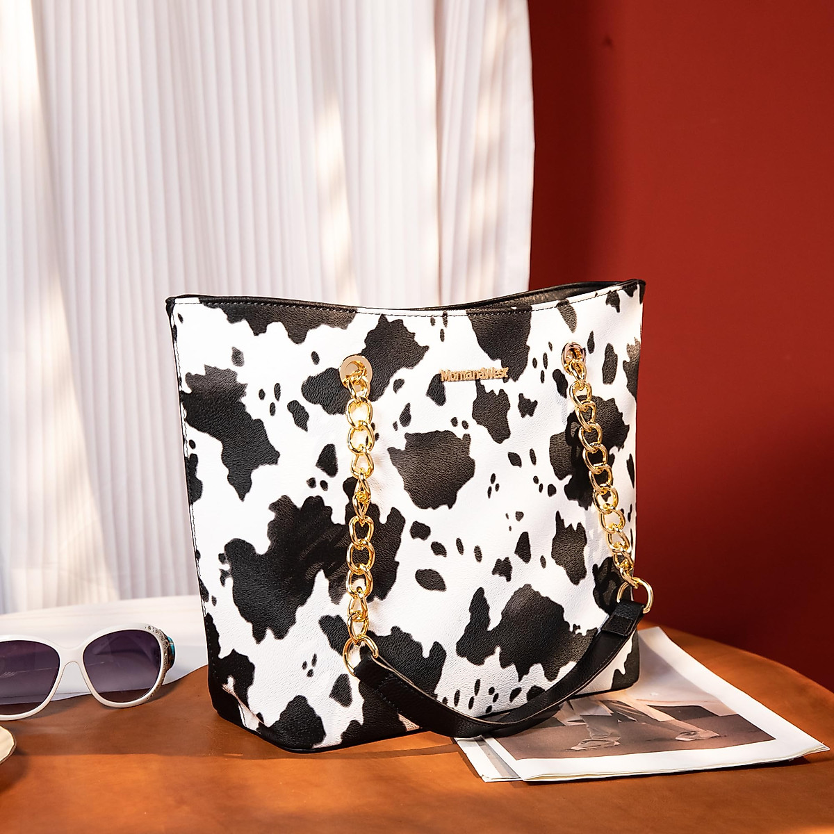 Montana West Tote Bag for Women Chain Top-handle Satchel Handbags Ladies Purses Shoulder Bags MWC-039COW