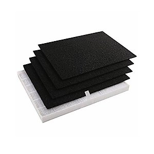 115115 Size 21 Filter A Compatible with Winix PlasmaWave Air Purifier C535, 5300, 5300-2, 6300, 6300-2, AM90, P300, True HEPA Filter with 4 Carbon Pre-Filters