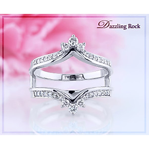 Dazzlingrock Collection 0.40 ctw. Round White Diamond Anniversary Enhancer Ring in 14K White Gold, Size 6.5