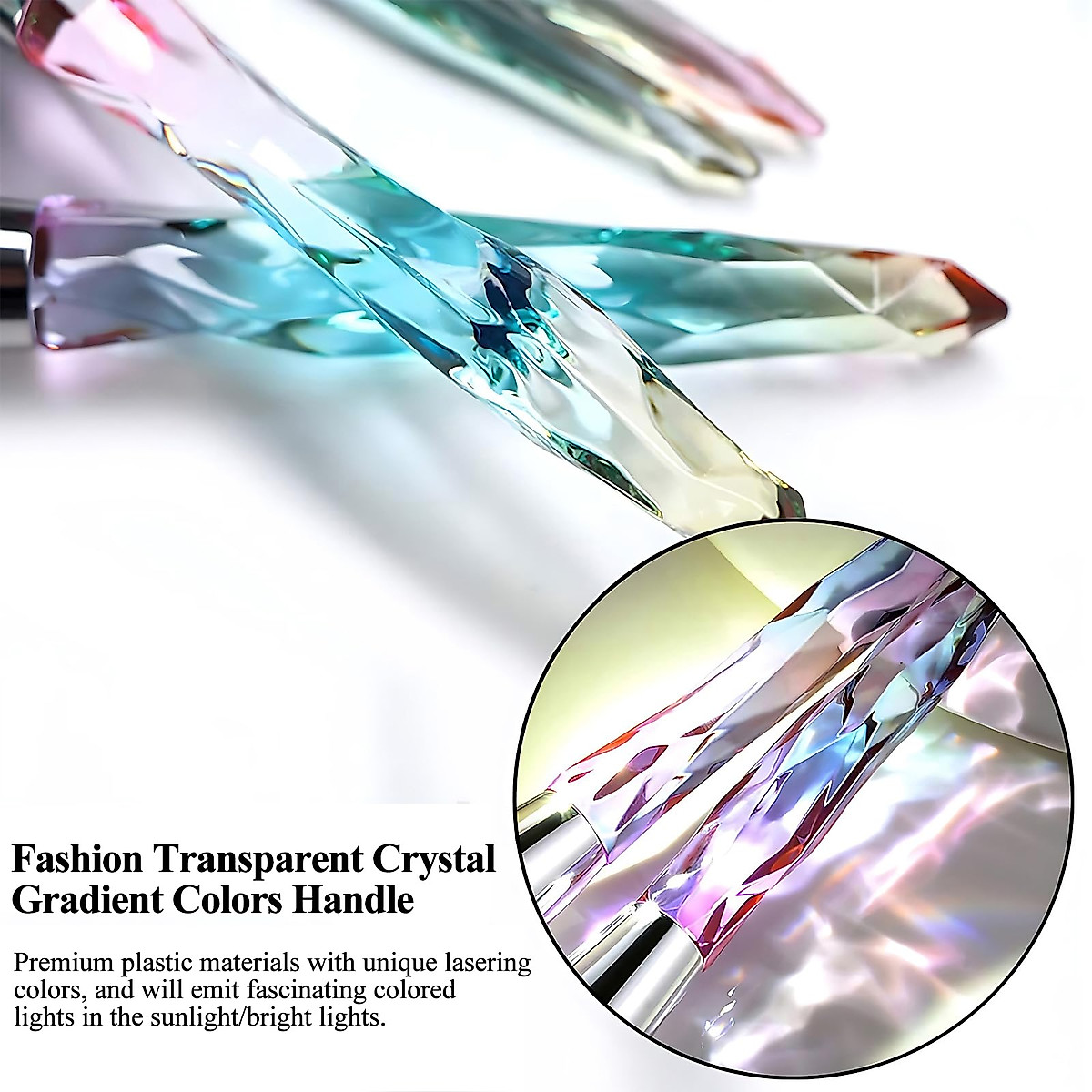 Kingtree Makeup Brushes Set, 10PCS Crystal Makeup Brushes Premium Synthetic Powder Foundation Concealer Eye Shadow Brush, Professional Face Eye Make Up Brushes for Girls Women