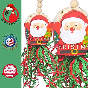 Bonka Bird Toys 2438 Santa Sola Christmas Cup Small Medium Festive Holiday Chew Treat Cockatiels Parakeets Conures and Other Similar Birds