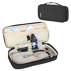 Teamoy Stethoscope Case Compatible with 3M Littmann, ADC, Omron Stethoscope, Stethoscope Carrying Case Travel Bag for Nurse Accessories, Black