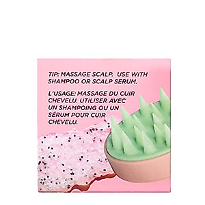 Pacifica Beauty | Clarifying Shampoo Brush | Exfoliating Scalp Massager | Flexible Silicone Brushes | Ergonomic Handle | Hair Care / Scalp Care | Waterproof | Pink + Green | Vegan