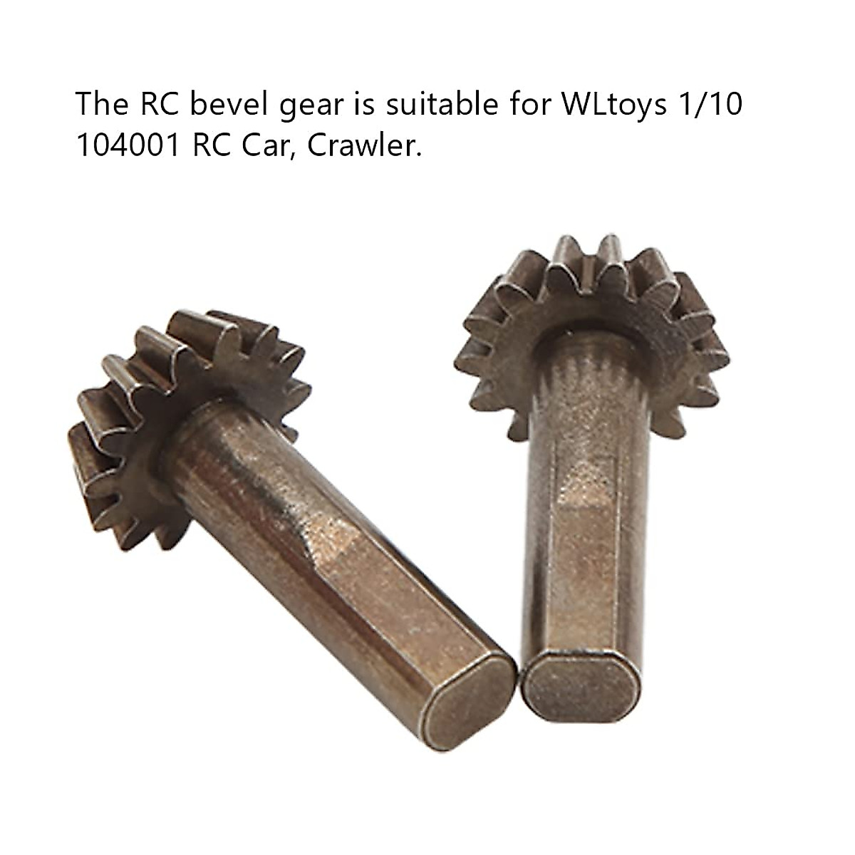 2pcs RC Bevel Gear, Iron Bevel Gear RC Car Parts for WLtoys 1/10 104001 RC Car Crawler