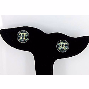 Stainless Steel Pi Print Glass Stud Earrings 12mm