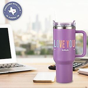 Nana Tumbler 40oz, Mothers Day Gifts for Nana from Grandkids, Ideal Present from Grandchildren, Thoughtful and Unique Birthday Gift from Grandson, Heartwarming Gifts for Grandma, Christmas, Gift Ready