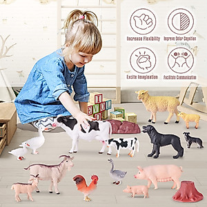 EnAuRoL 35 PCS Farm Animals Toys for Toddlers 3 Years Old Boys and Girls Realistic Animal Figures Playsets Toys for Kids 3~8 Christmas Birthday Gift