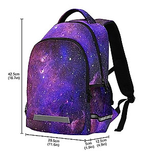 Sletend Teenage Girl’s Boy’s Backpack Middle School Student Bookbag Starry Sky Outdoor Daypack with Reflective Stripes, Large Capacity Printed Children's Backpack Student School Bag