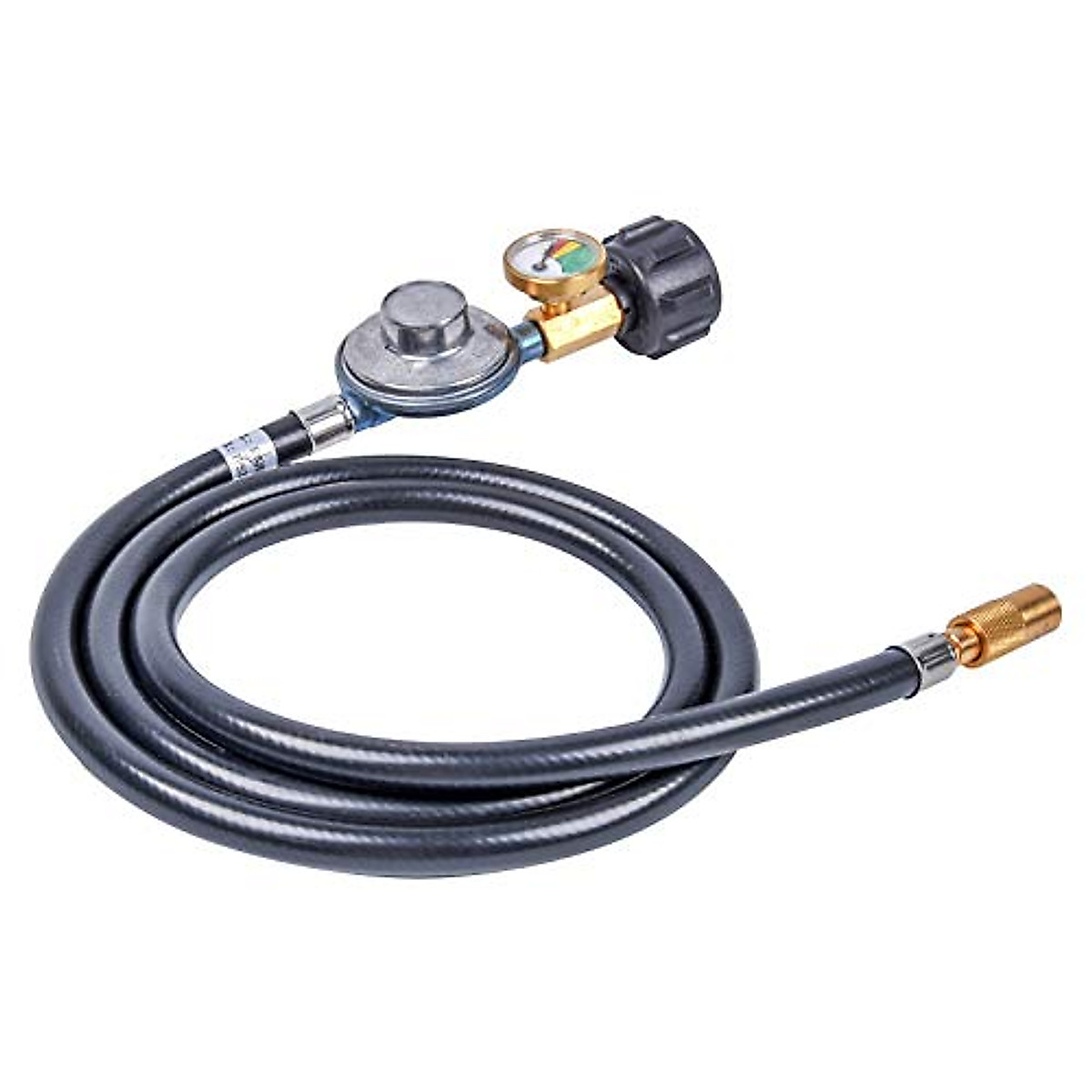 GasSaf 5FT Propane Regulator with Hose, Griddles Regulator and Gauge Suitable for Blackstone 17”/22” Tabletop Griddle, Pit BOSS 2 Burner Gas Griddles