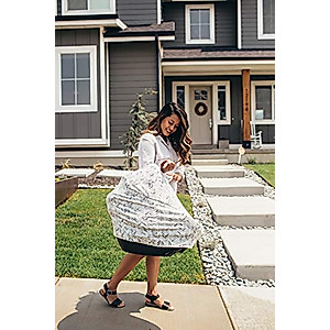 Baby Car Seat Cover Canopy and Nursing Cover Multi-Use Stretchy 5 in 1 Gift "Alta" by Copper Pearl