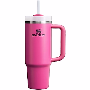 Stanley Quencher H2.0 Tumbler with Handle and Straw 30 oz | Flowstate 3-Position Lid | Cup Holder Compatible for Travel | Insulated Stainless Steel Cup | BPA-Free | Fuchsia