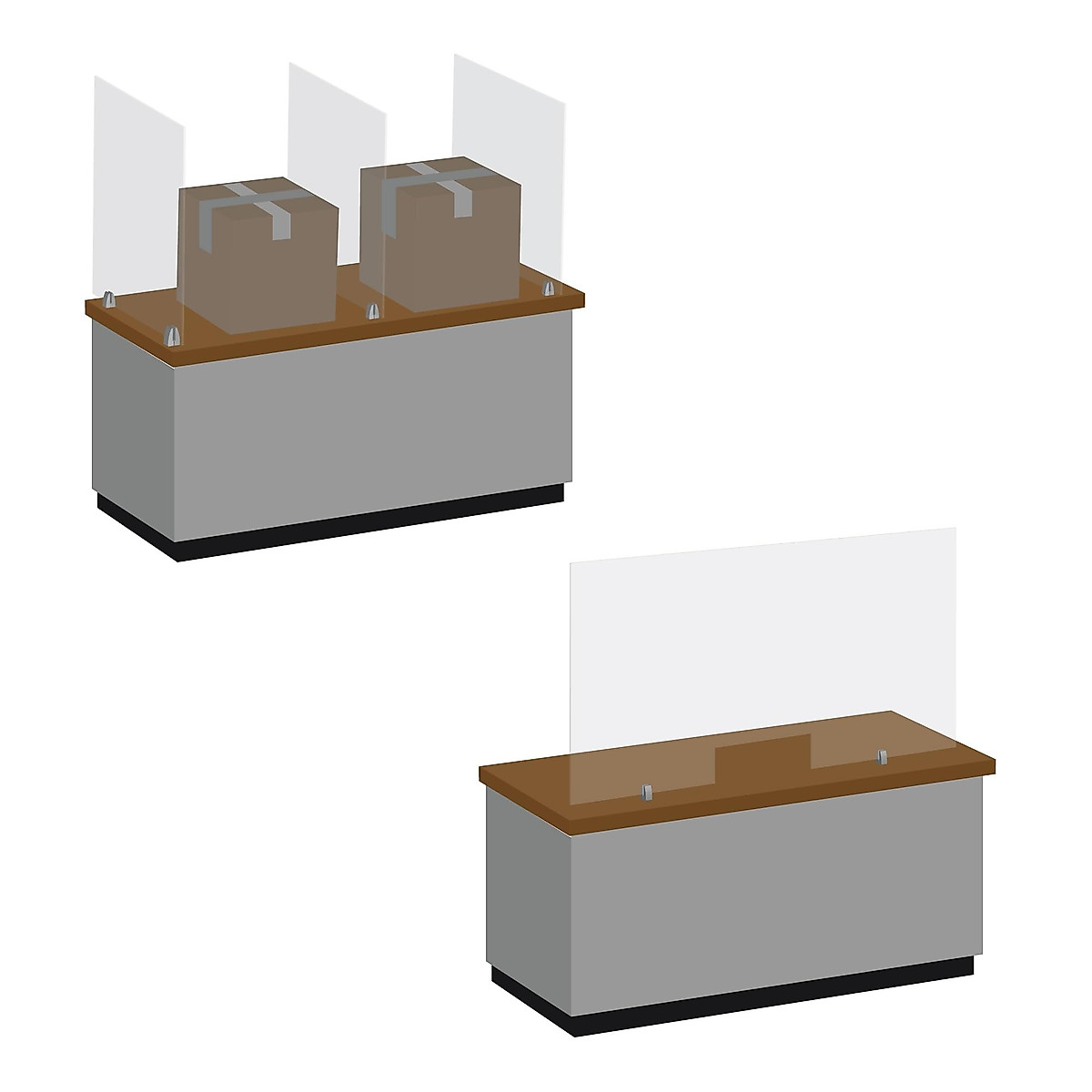 Aluminum Desk Partition Clamp for 1/8" to 1" Thick Panels (Pack of 2)