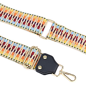 LIFEMATE Wide Bag/Purse Strap Replacement Crossbody Shoulder For Women Adjustable Jacquard Woven Cotton Guitar Strap Banjo Strap Style (Style 6)