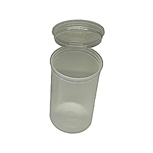 Generic, EVO Plastics 30 Pack of Pop Top Containers DRAM 19 Bottles (Transparent)(2.75In Deep X 1.5In Wide) - Dry Herb Containers - Child Resistant Smell Proof Container - Pill Vials - Rx Vial