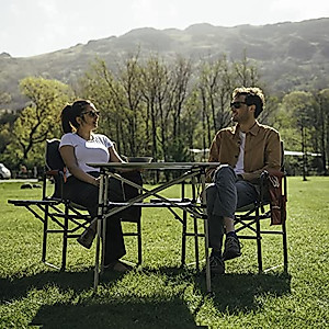 SUNNYFEEL Camping Directors Chair, Heavy Duty,Oversized Portable Folding Chair with Side Table, Pocket for Beach, Fishing,Trip,Picnic,Lawn,Concert Outdoor Foldable Camp Chairs (Red)