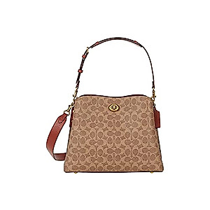 COACH Coated Canvas Signature Willow Shoulder Bag B4/Tan Rust One Size