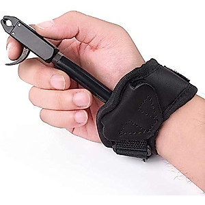 Archery Compound Bow Release Aid Trigger Caliper Shooting Camo/Black Design - Adjustable Black Wrist Strap (Pack of 1)