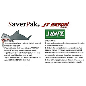$averPak 4 Pack - Includes 4 JT Eaton Jawz Mouse Traps for use with Solid or Liquid Baits