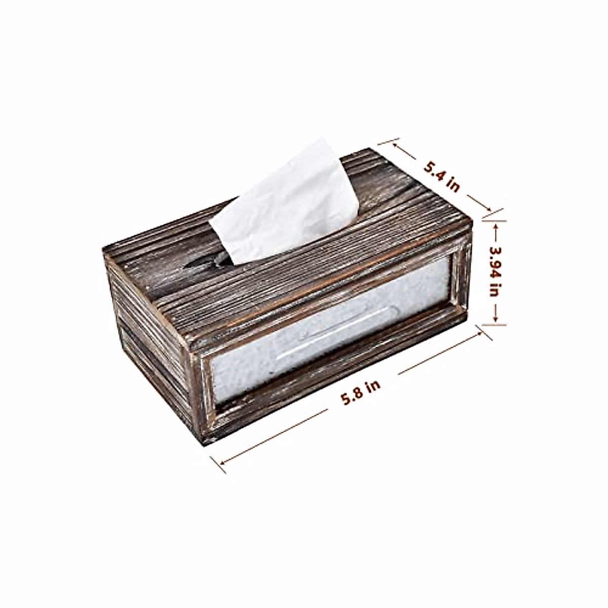 Rectangular Tissue Box Cover Rustic Wooden Tissue Box Cover Farmhouse Facial Tissue Box Holder Distressed Wood Tissues Napkin Box with Magnet Design for Bathroom Bedroom Dinner Table Office Home Decor