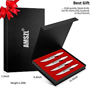 AMSZL Knife Set - Sharp Kitchen Knife Set of 5 - Dishwasher Safe Kitchen Knives - German Stainless Steel Chef Knife Set - Professional Knife Set - Cooking Knife Set - Cutting Knife Set