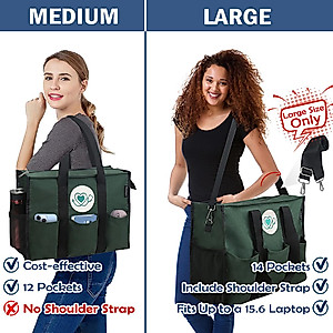ABAMERICA Nurse Bags for Work Nursing Bag Multiple Pockets Waterproof Organizing Zip Top Clinical Bag for Nursing Students