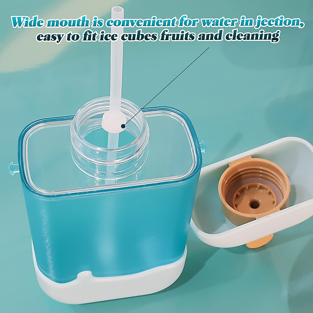 MooLamps Ice Cream Popsicle Cups,Juice Drinking Cups Cute 3D sticker Ice Cream Bar Water Bottles with BPA-Free Straws Adjustable Shoulder Strap for Boys Girls Adult Sports Bottles