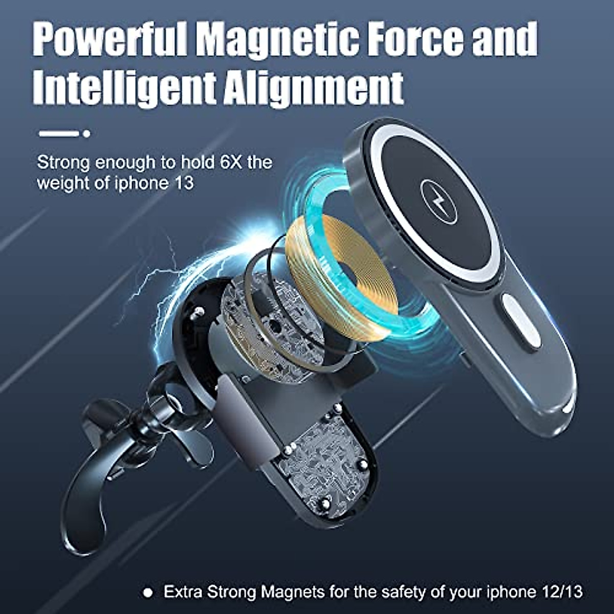 Mag-Safe Wireless Car Charger,Englear Magnetic 15W Fast Charging Car Charger Phone Holder, Auto-Clamping Air Vent Car Phone Holder for iPhone 14/13/12,13/12 Mini,14/13/12 pro,14/13/12 pro max,14 Plus