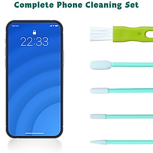 Aneco 60 Pieces Cell Phone Cleaning Kit Brush Set USB Charging Port Dust Port Covers Plug Set and Headphone Jack Cleaner Compatible with iPhone, iOS Android, Cell Phone, Electronics Cleaner