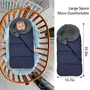 Baby Bunting Bag, Footmuff for Stroller Warm Sleeping Bag for Pushchair Stroller and Car Seat, Denim Blue